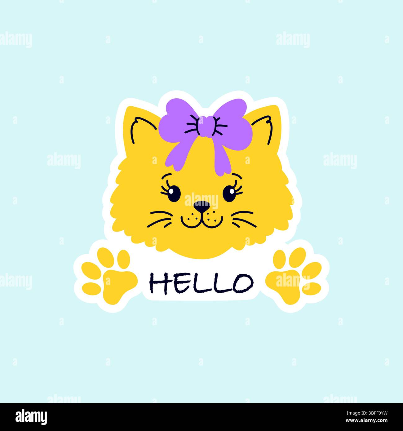 Cute doodle sticker cartoon Stock Vector Images - Alamy