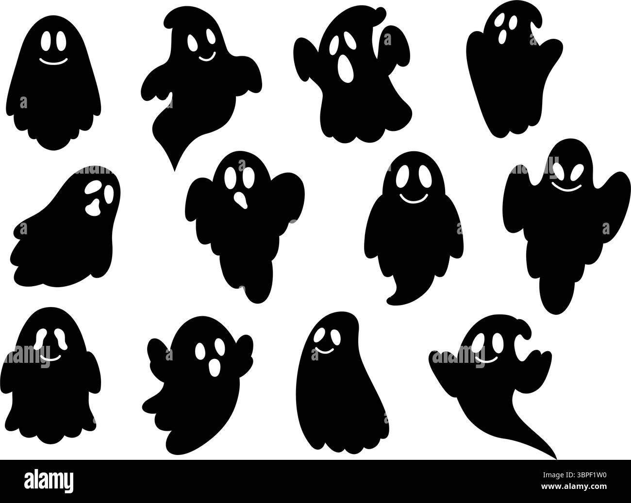 Cute ghosts set Cut Out Stock Images & Pictures - Alamy