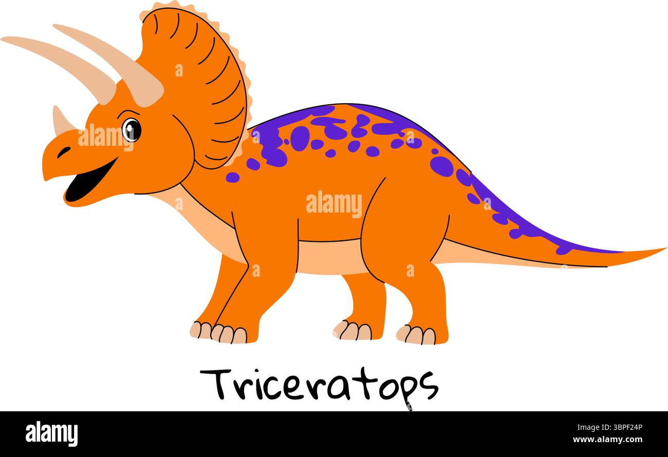 Vector illustration triceratops dinosaur Stock Vector Images - Alamy