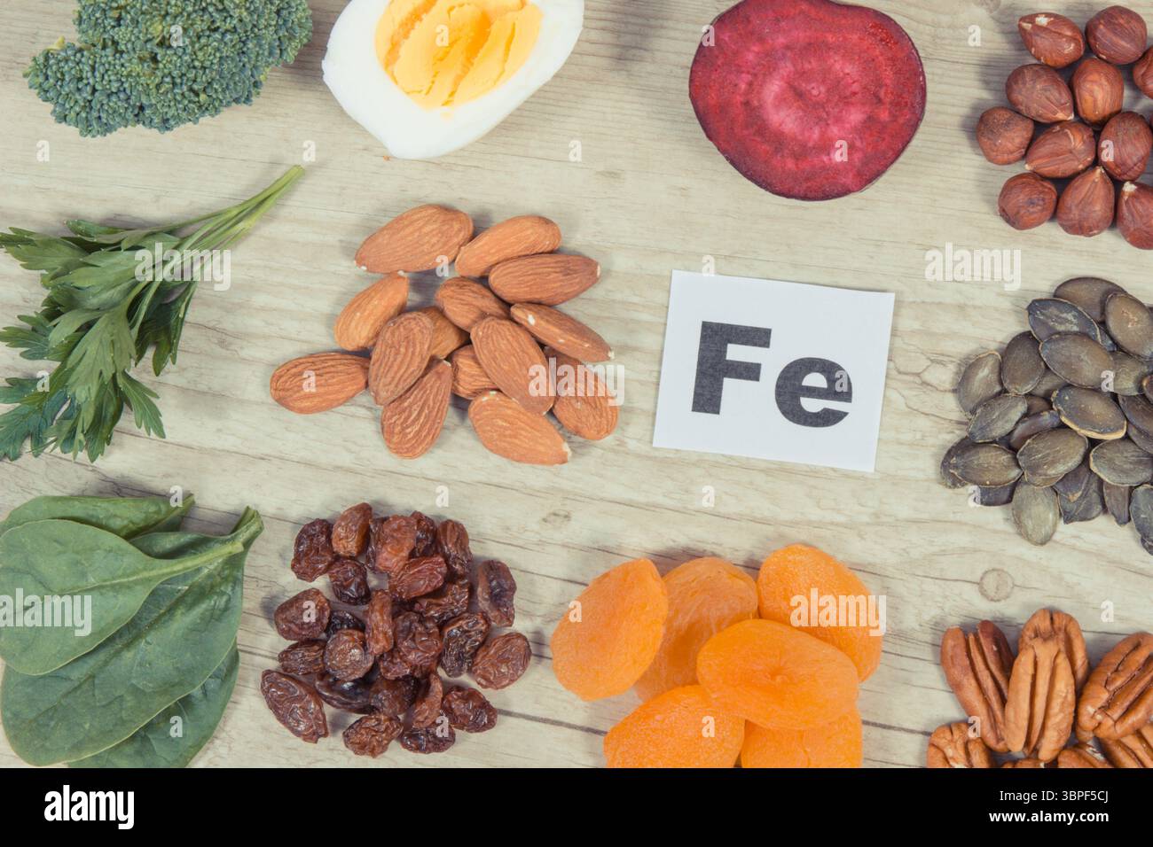 Healthy various nutritious ingredients as source natural iron, minerals ...