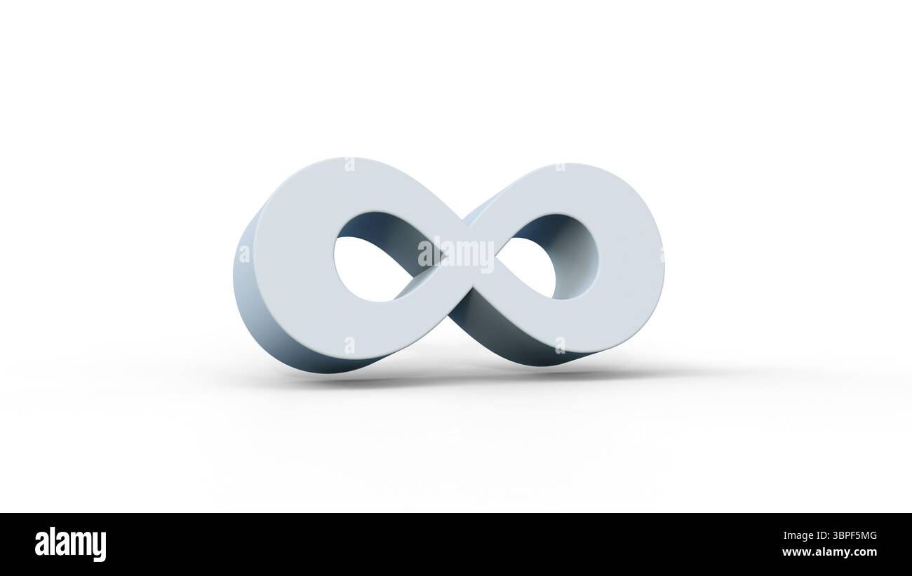 White infinity symbol isolated on white background. Endless infinity ...