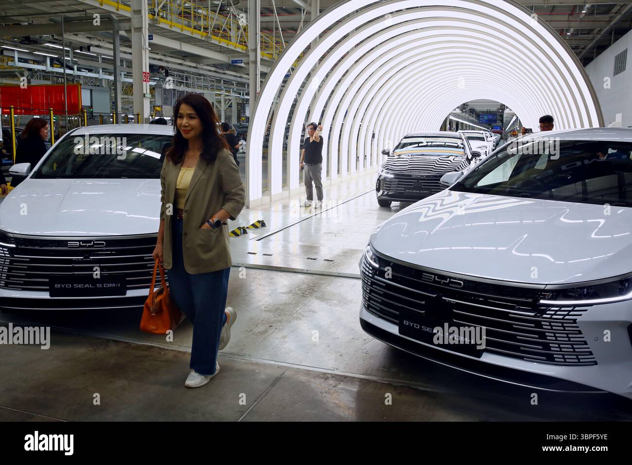 Rayong, Thailand. 7th July, 2025. A woman is pictured while viewing ...