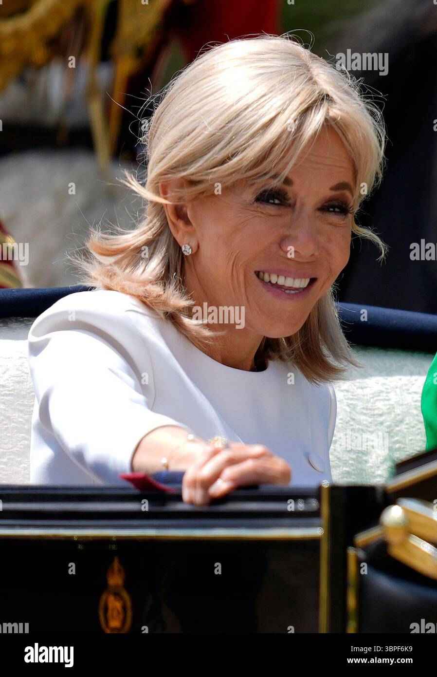 Brigitte Macron during the carriage procession to Windsor Castle ...