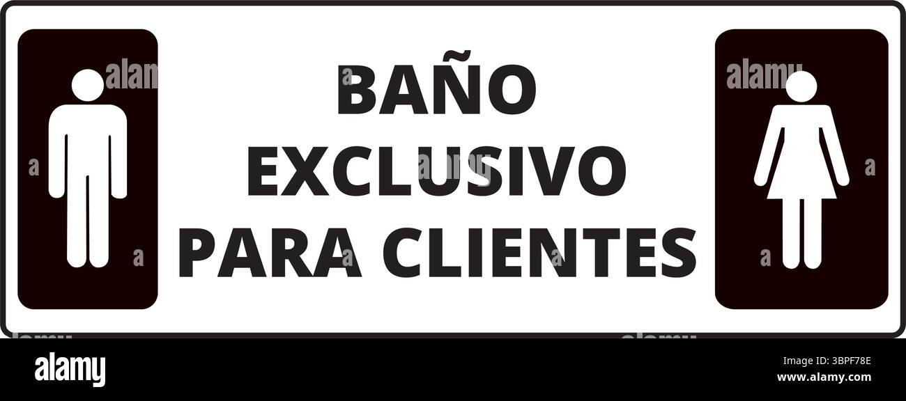 Black and white bathroom for customers only sign Stock Vector Image ...