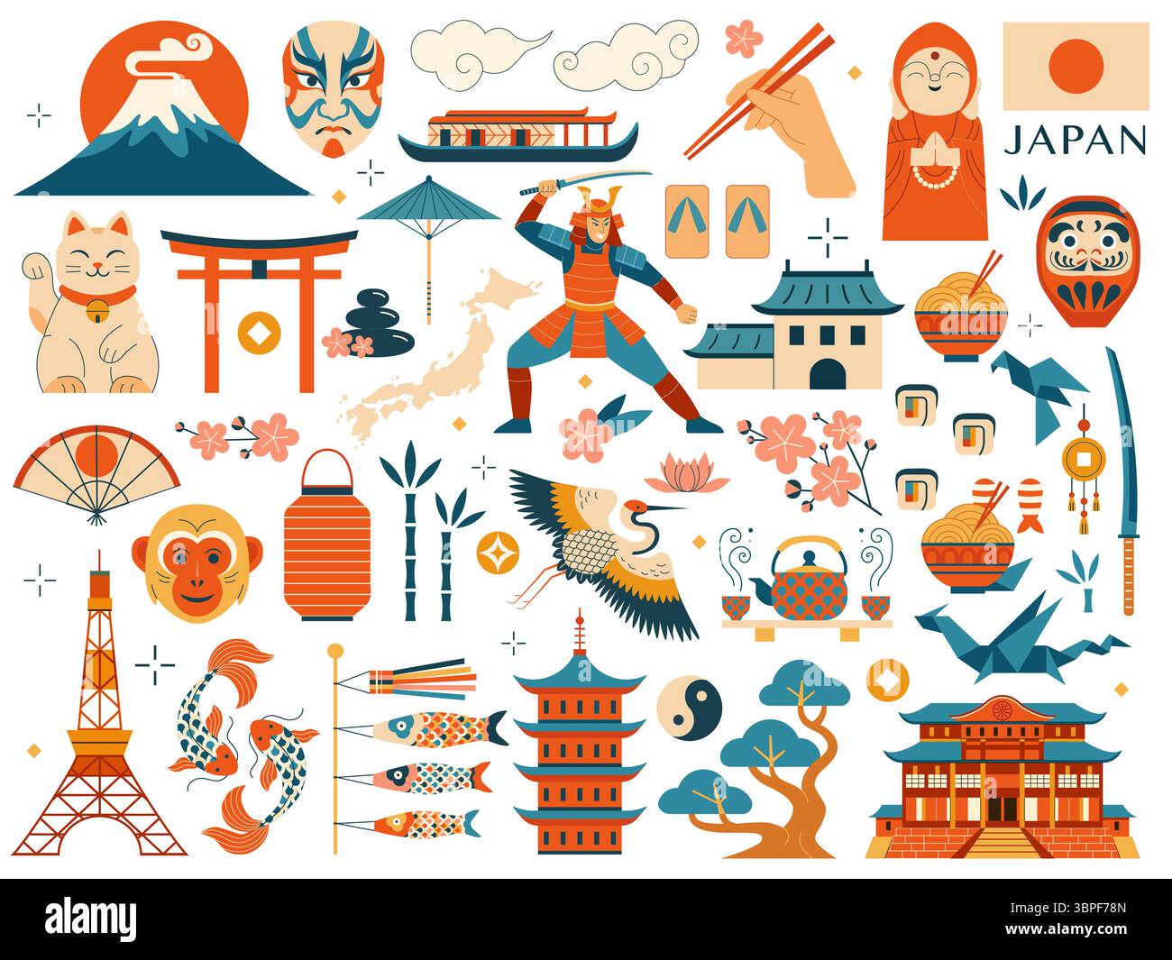 Explore Japan Design Elements and Icons Set Stock Vector Image & Art ...