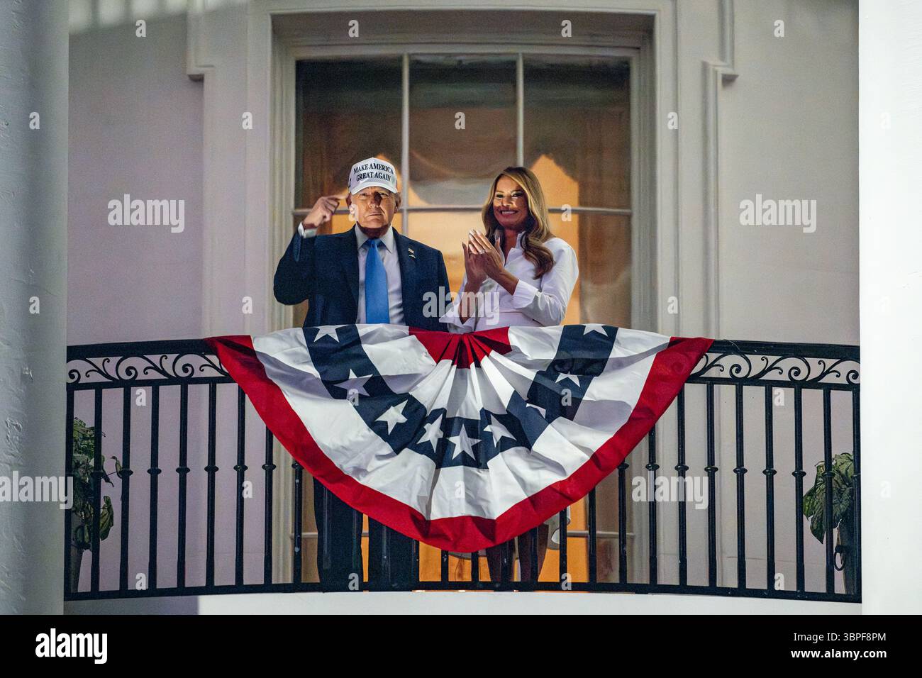 President Donald Trump and First Lady Melania Trump view a 4th of July ...
