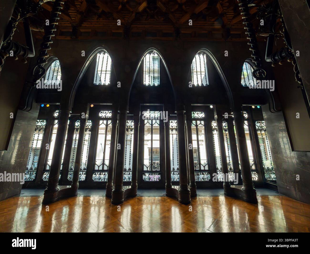 The stunning main hall of Palau Güell, an early masterpiece by Antoni ...