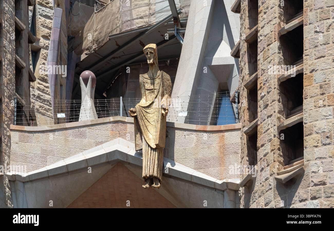 Detail Of A Modernist Sculpture Of Christ By Josep Maria Subirachs On