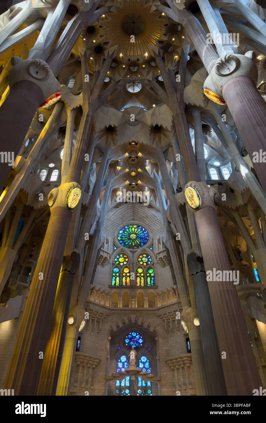 Interior view of La Sagrada Familia, showcasing Antoni Gaudí’s ...