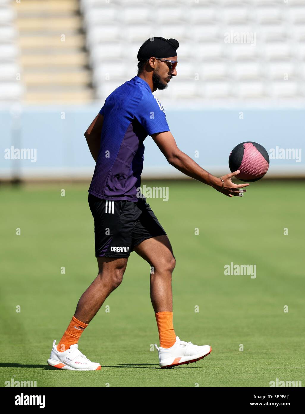 India's Arshdeep Singh during a nets session at Lord's Cricket Ground ...