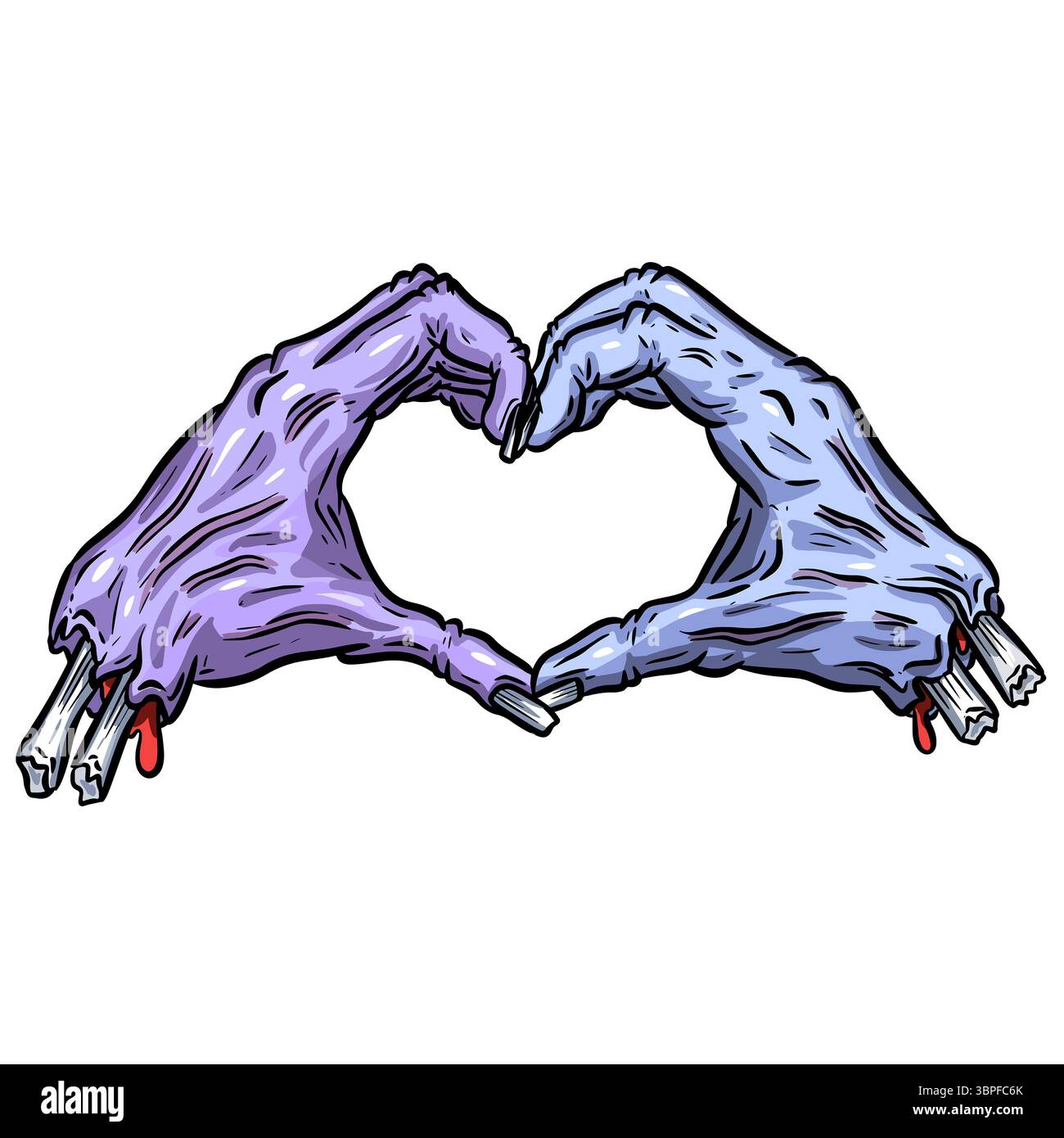 Cartoon Zombie Undead Rotten Hand Creating a Symbol Illustration Stock ...