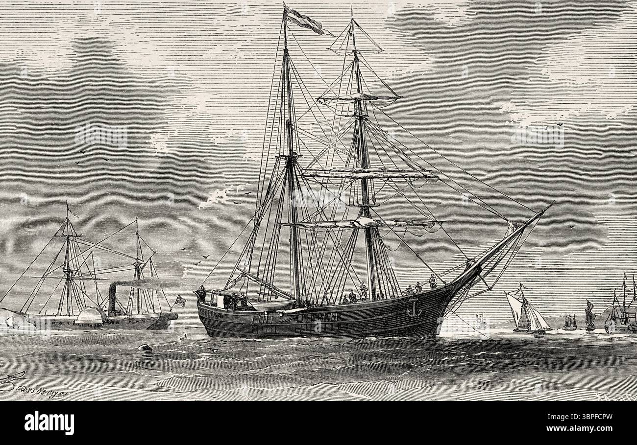 The Hansa ship. Second German North Polar Expedition of the ships La ...