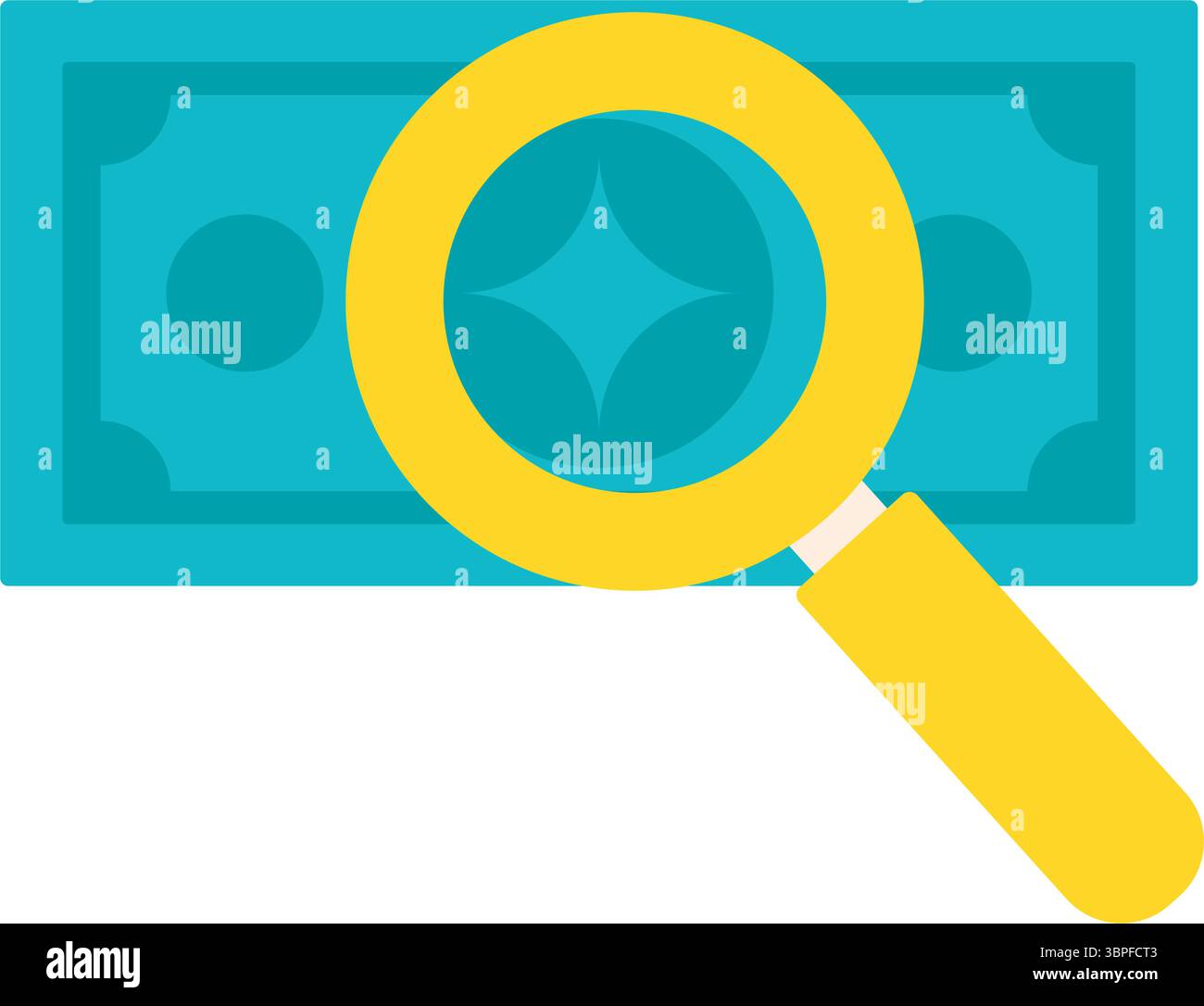 Fake money bill under magnifier alert icon Stock Vector Image & Art - Alamy