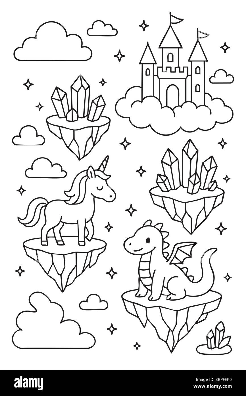 Dragon And Unicorn Coloring Pages