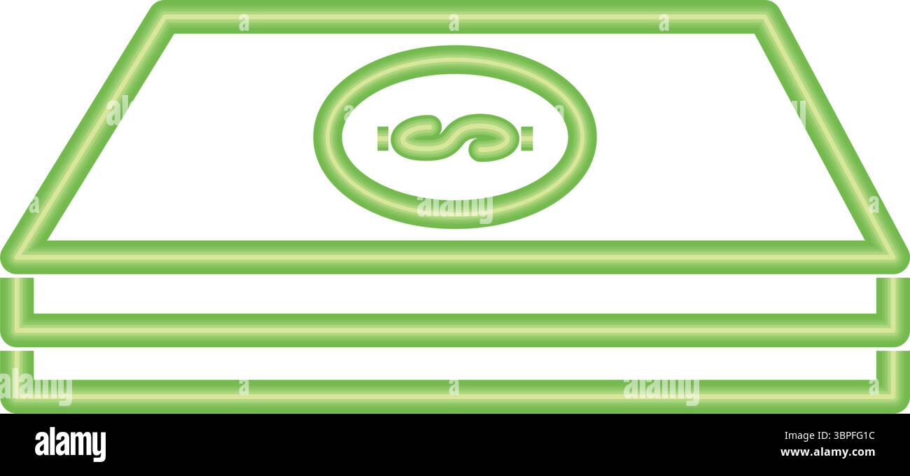 Neon money flat stack of notes icon Stock Vector Image & Art - Alamy