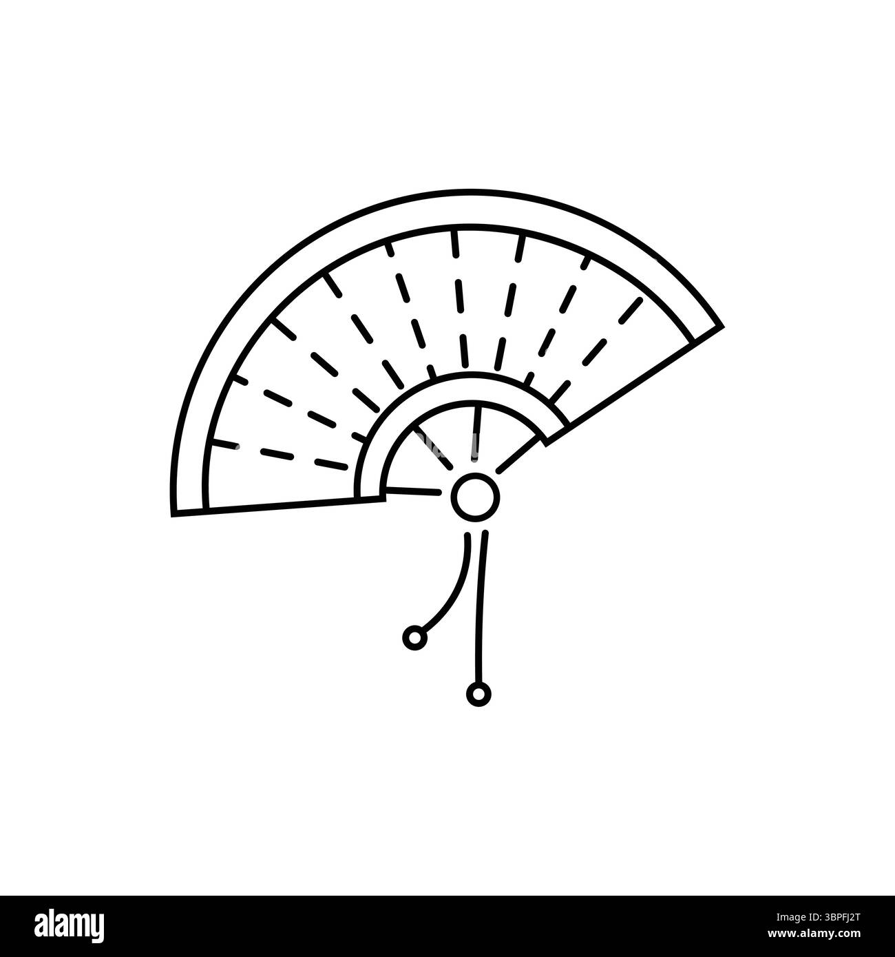 A traditional hand fan outline, perfect for designs related to culture ...