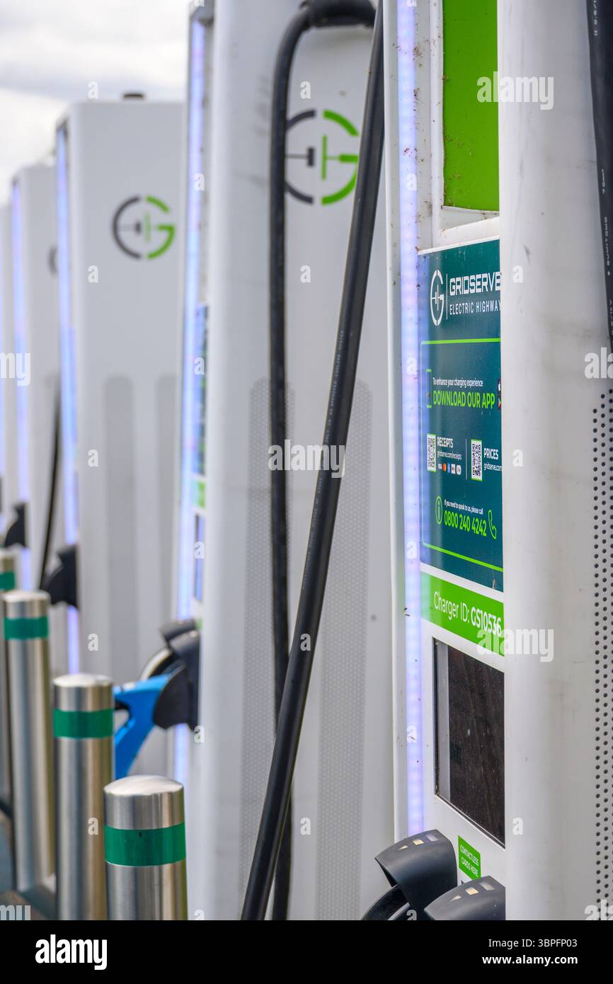 Wetherby Services, A!, Yorkshire, UK. 7th July, 2025. General views of the Gridserve EV charging ...