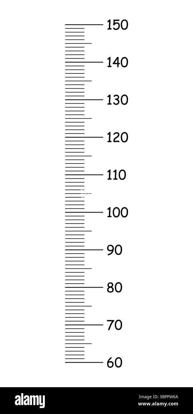 Kids height chart from 60 to 150 centimeters. Template for wall growth ...
