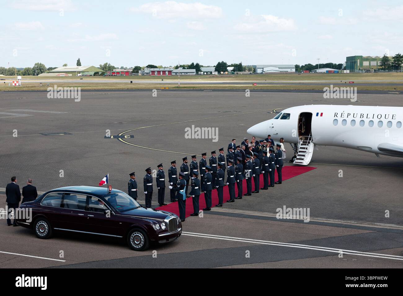 UK. 08th July, 2025. The presidential plane of France's President ...