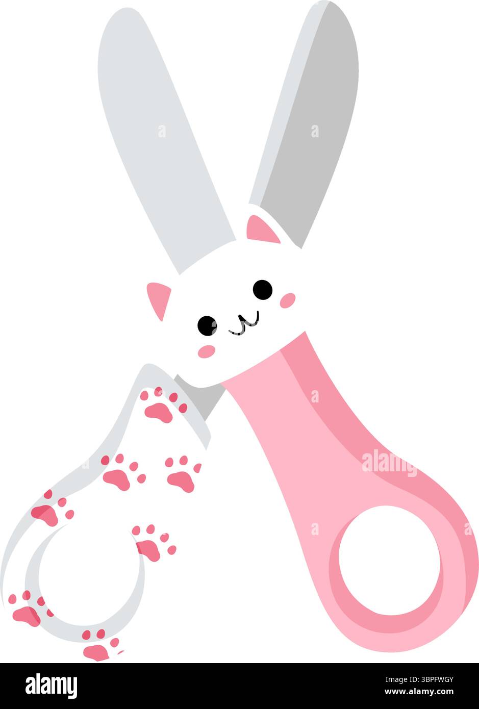 Cute Cat Kids Scissors. Vector Illustration Stock Vector Image & Art ...