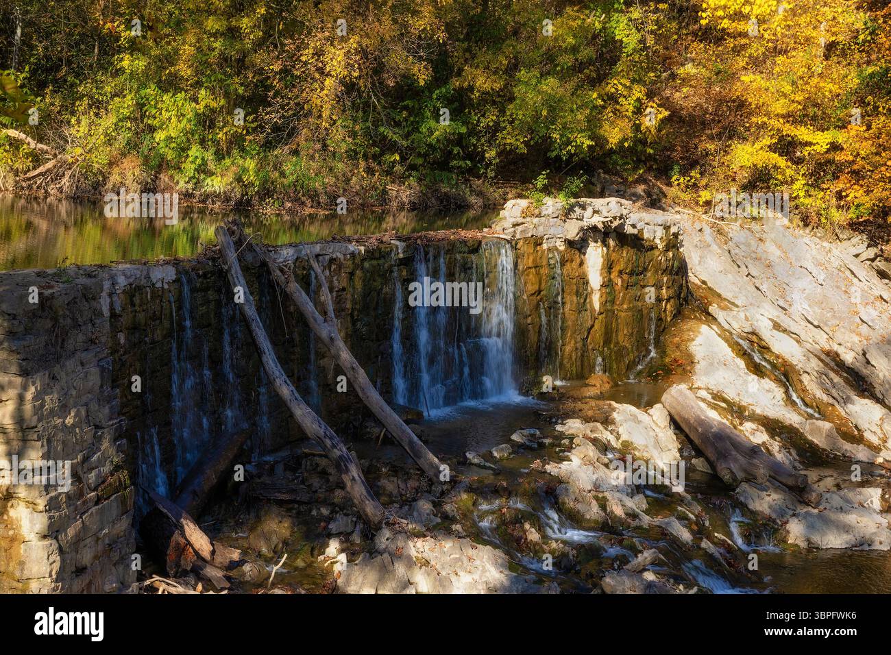 Historical Amis Mill Dam, the oldest stone dam in Tennesee in ...