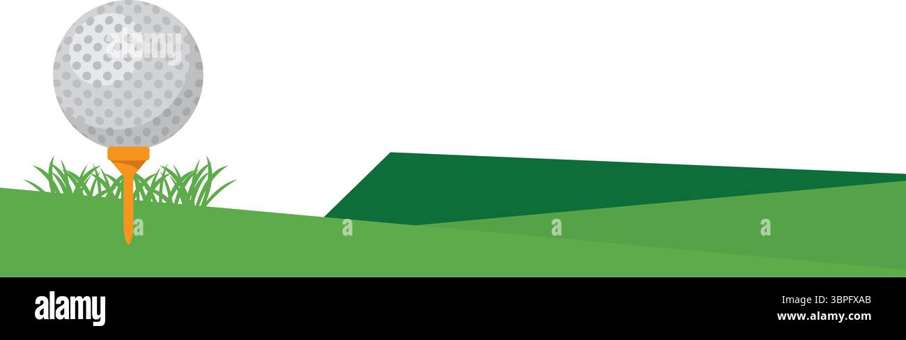 Minimal white golf border with ball and field base Stock Vector Image ...