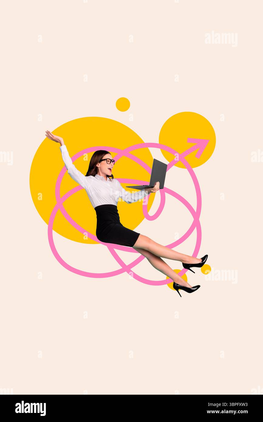 Collage of funny person navigating tangled lines symbolizing confusion ...