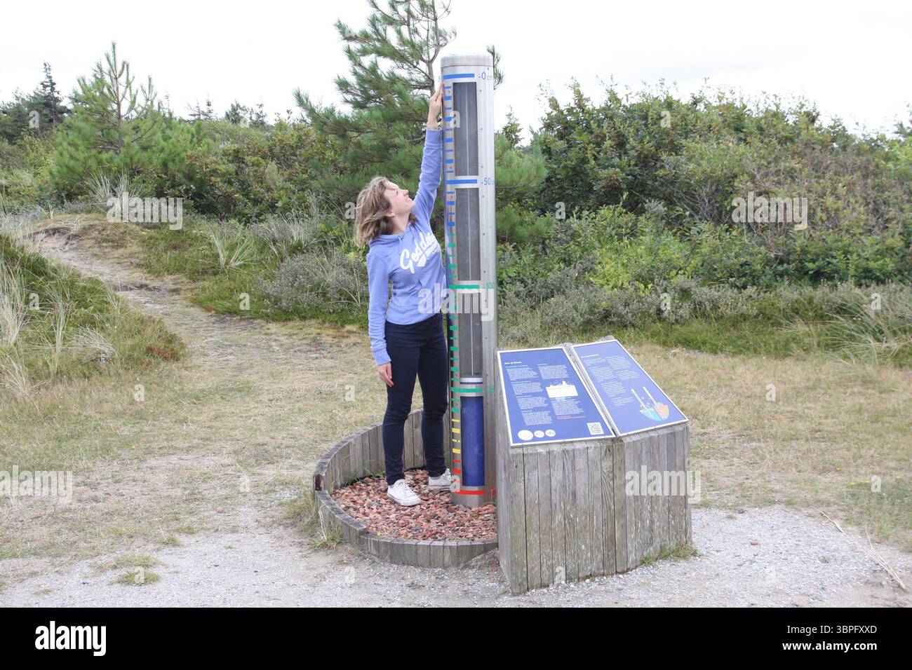 Netherlands, A groundwater meter on the Dutch island of Vlieland ...