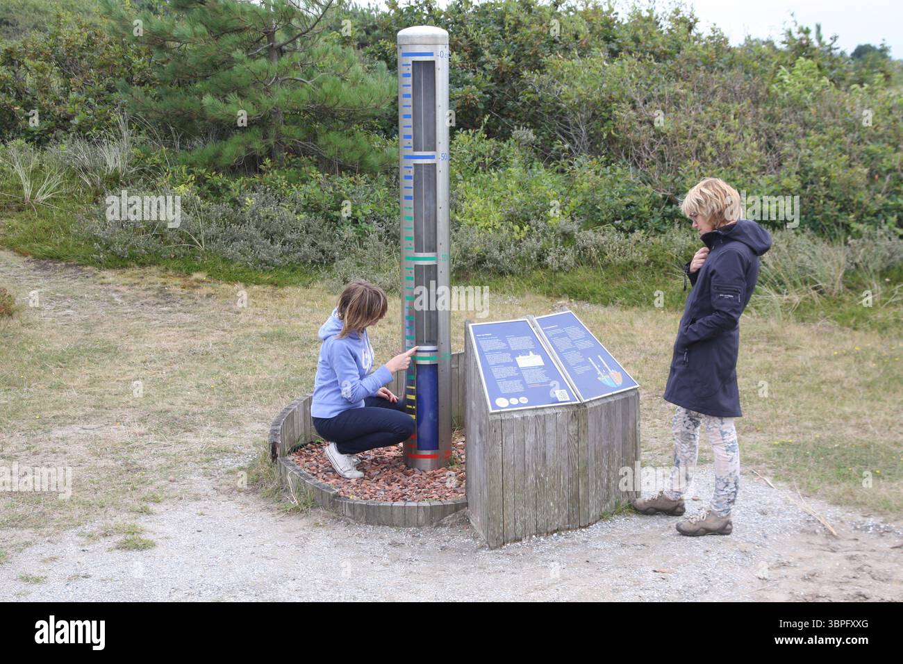 Netherlands, A groundwater meter on the Dutch island of Vlieland ...
