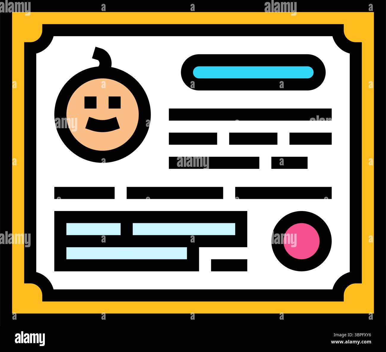 birth certificate color icon vector illustration Stock Vector Image ...