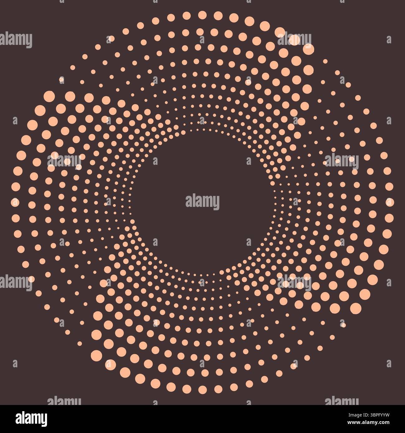 Vortex dotted shape. Modern geometric art pattern. Minimal design ...