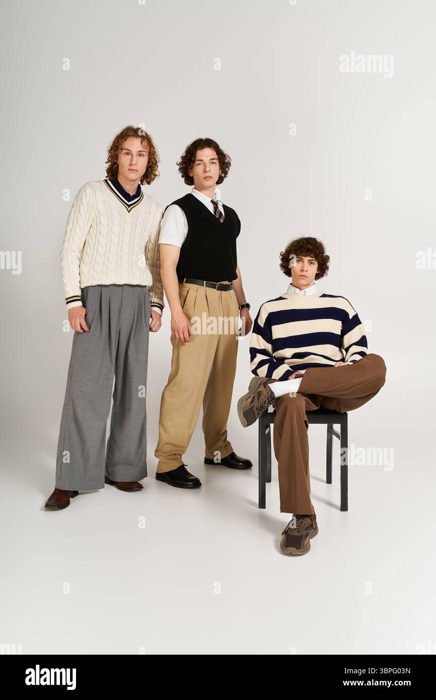 Three young men express hi-res stock photography and images - Alamy