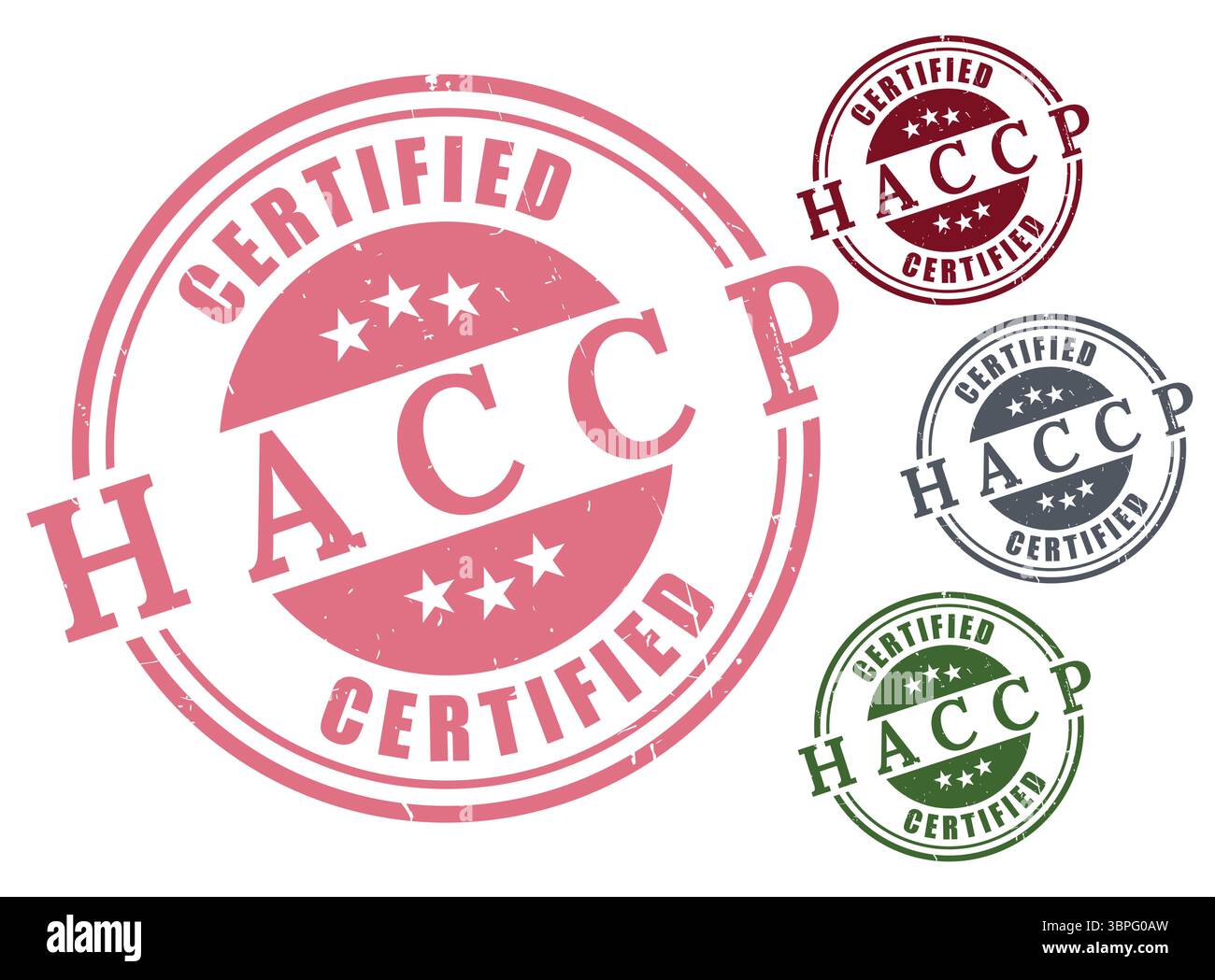 A Food Safety Certification Badges, HACCP Approved Stamp Vector Pack ...