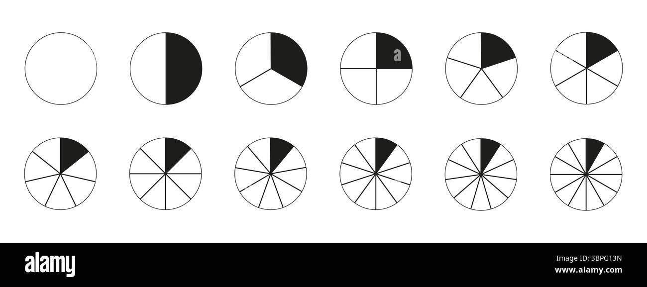 Segment slice icon. Pie chart template. Circle section graph line art ...