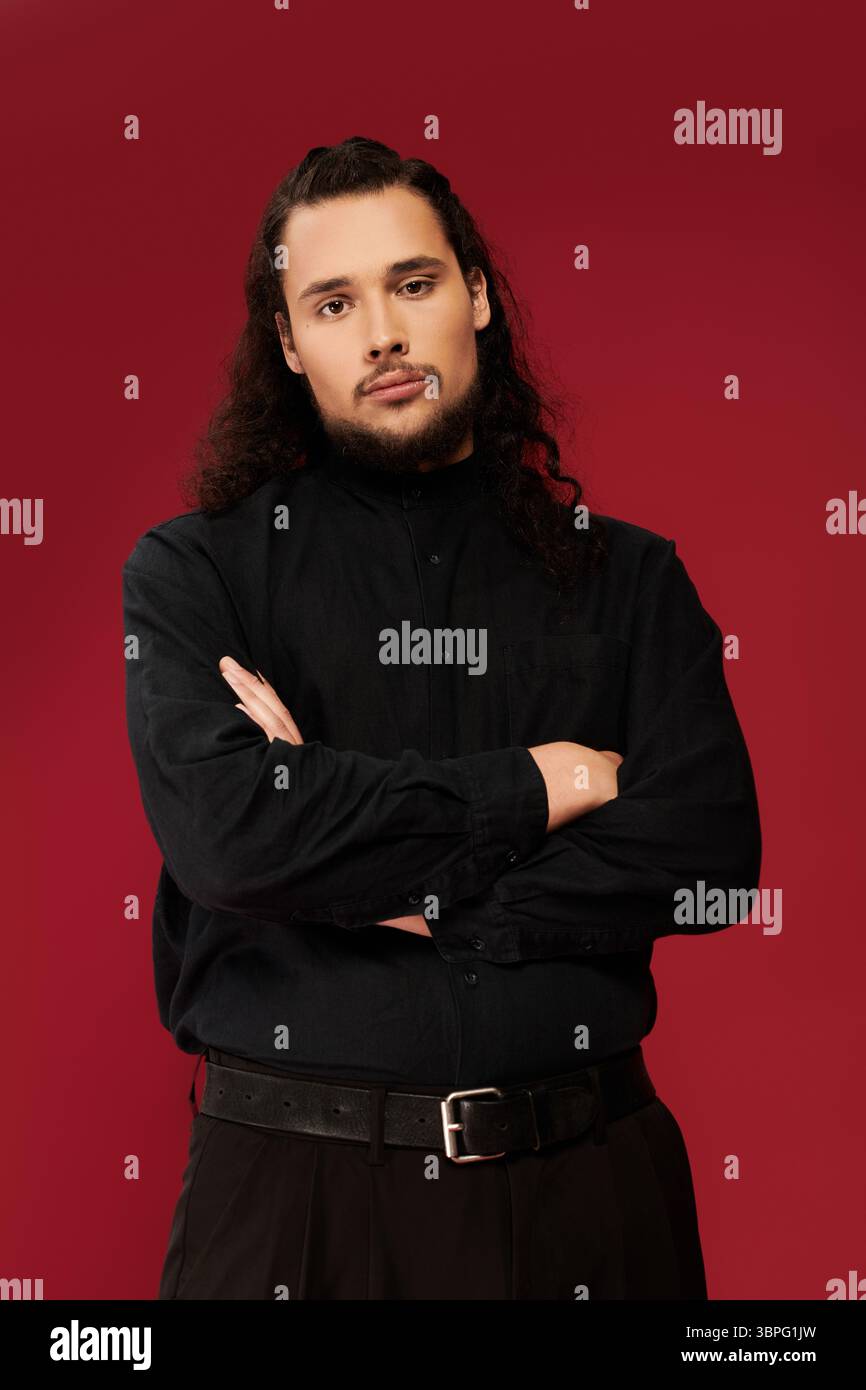 Young handsome man beard stands hi-res stock photography and images - Alamy