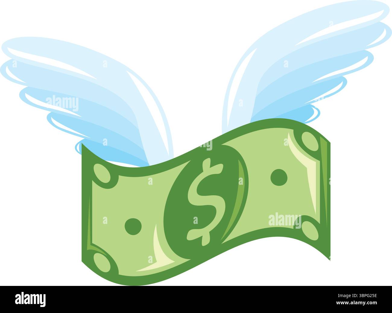 Green flying bill with floating economy symbol Stock Vector Image & Art ...