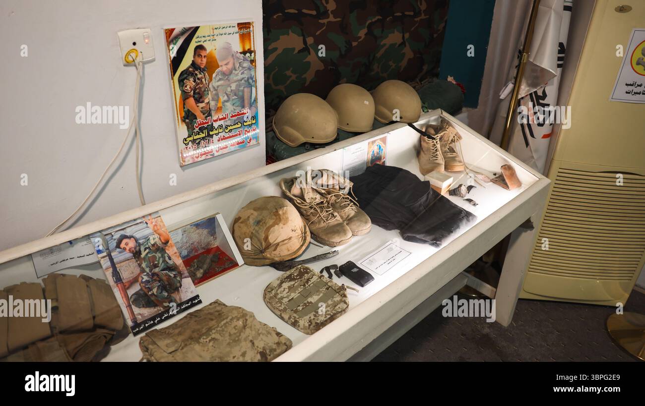 A collection of military artifacts is showcased at Hilla Museum ...