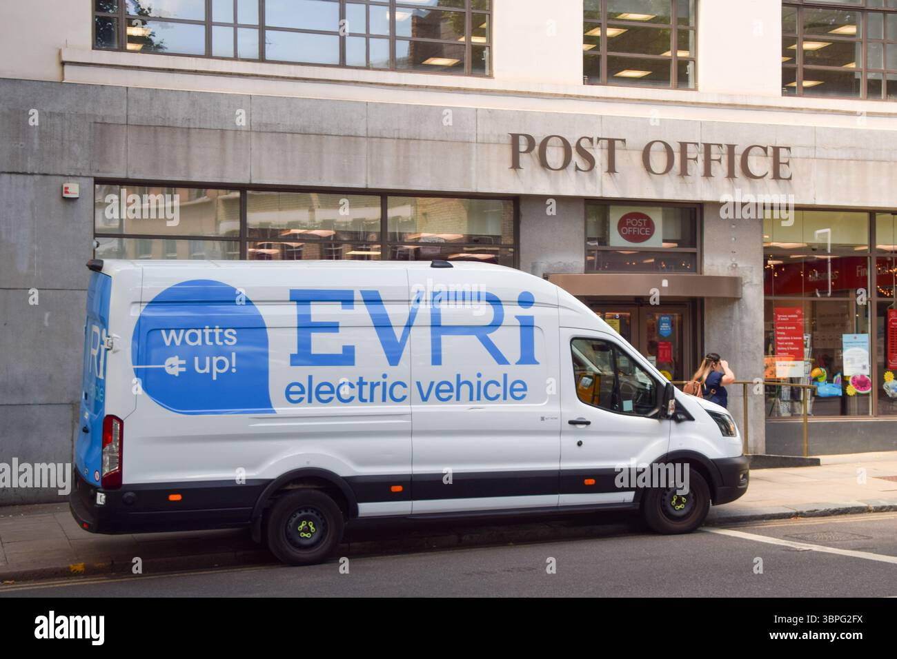 London, UK, 8th July 2025. Evri delivery van outside a Post Office ...
