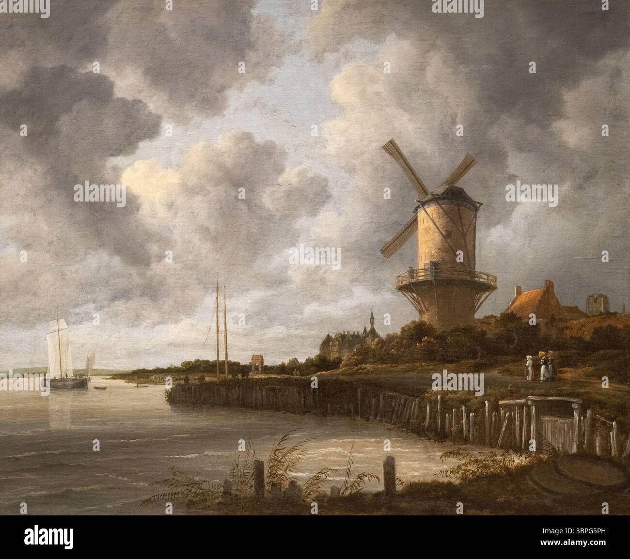 Jacob van Ruisdael painting, "The Windmill at Wijk bij Duurstede", 1668 ...