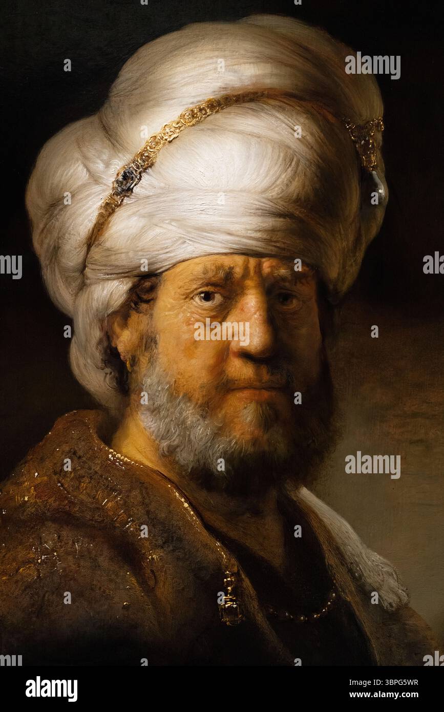 Rembrandt painting; Rembrandt "Man in Oriental Dress" 1635; Rembrandt ...