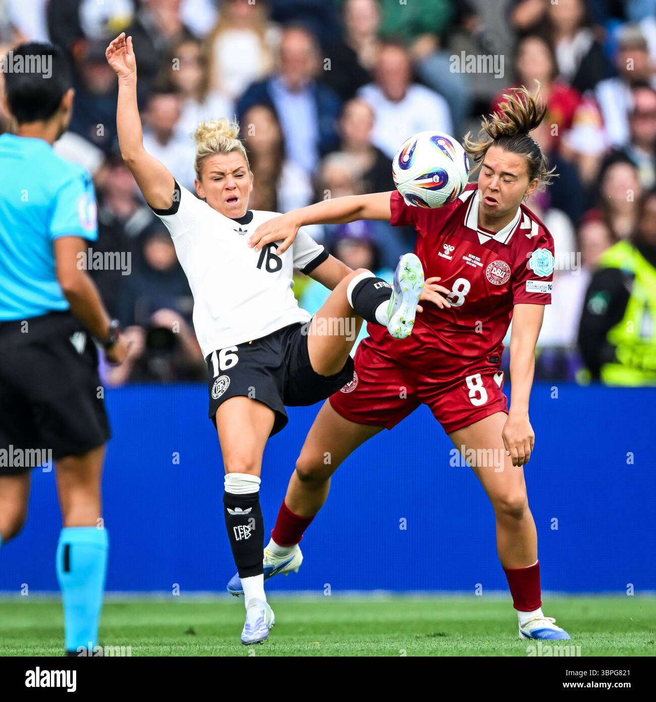 BASEL - (l-r) Linda Dallmann of Germany, Emma Snerle of Denmark during ...