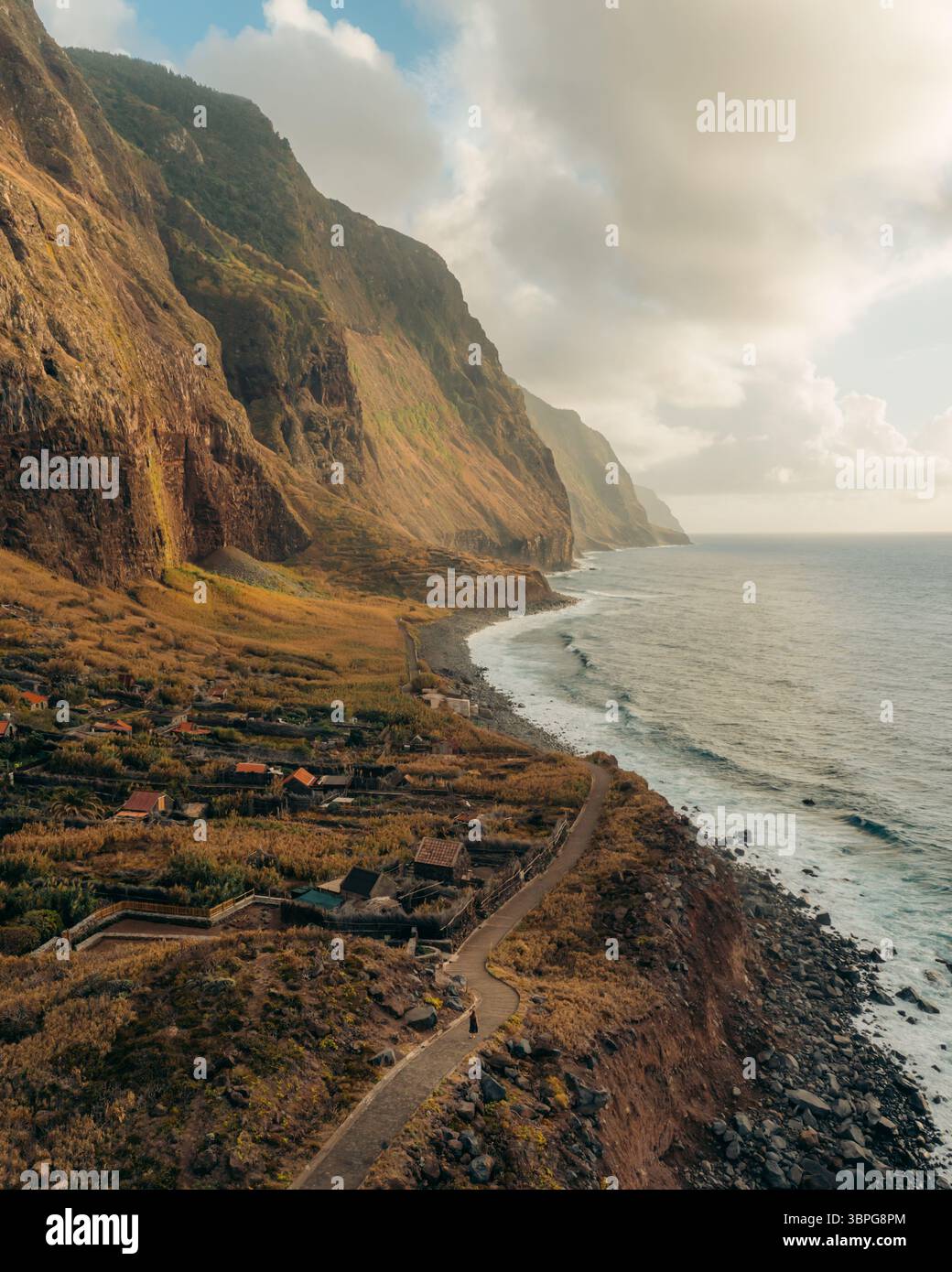 Aerial small cliffside settlement in hi-res stock photography and ...