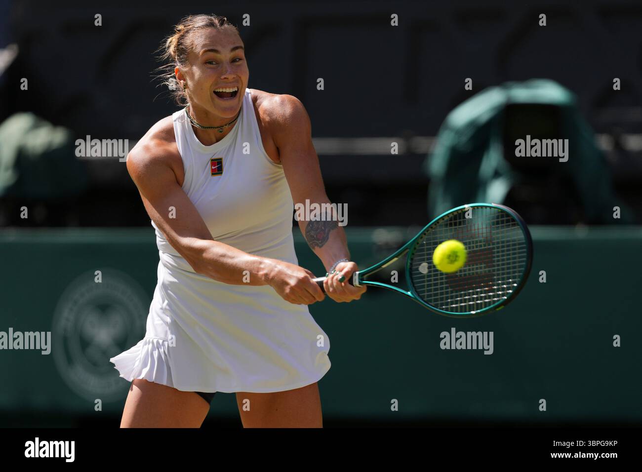 Aryana Sabalenka Of Belarus Returns To Laura Siegemund Of Germany In A