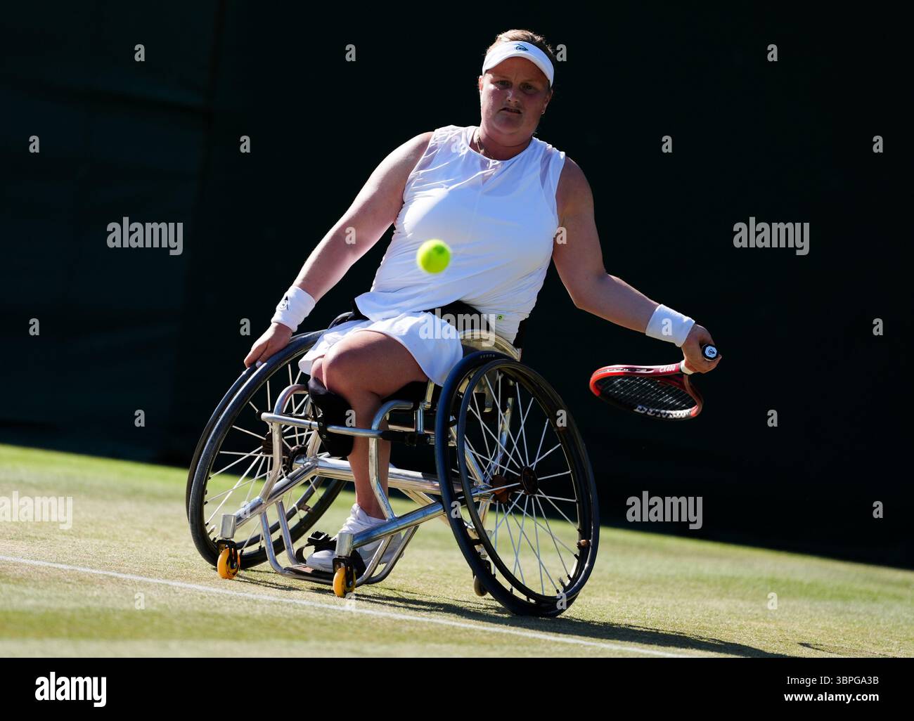 Aniek Van Koot during her Ladies' Wheelchair Singles match against ...