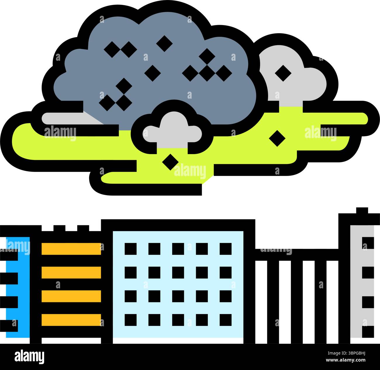 cloud over city chemical pollution color icon vector illustration Stock ...