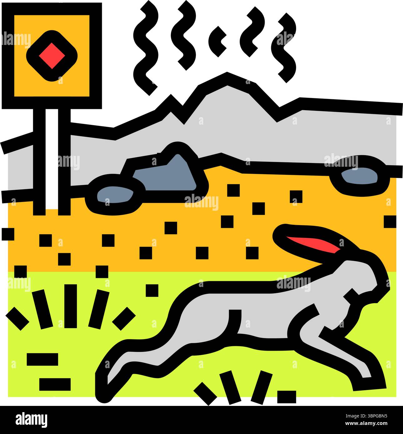 animals fleeing from polluted zone chemical pollution color icon vector ...