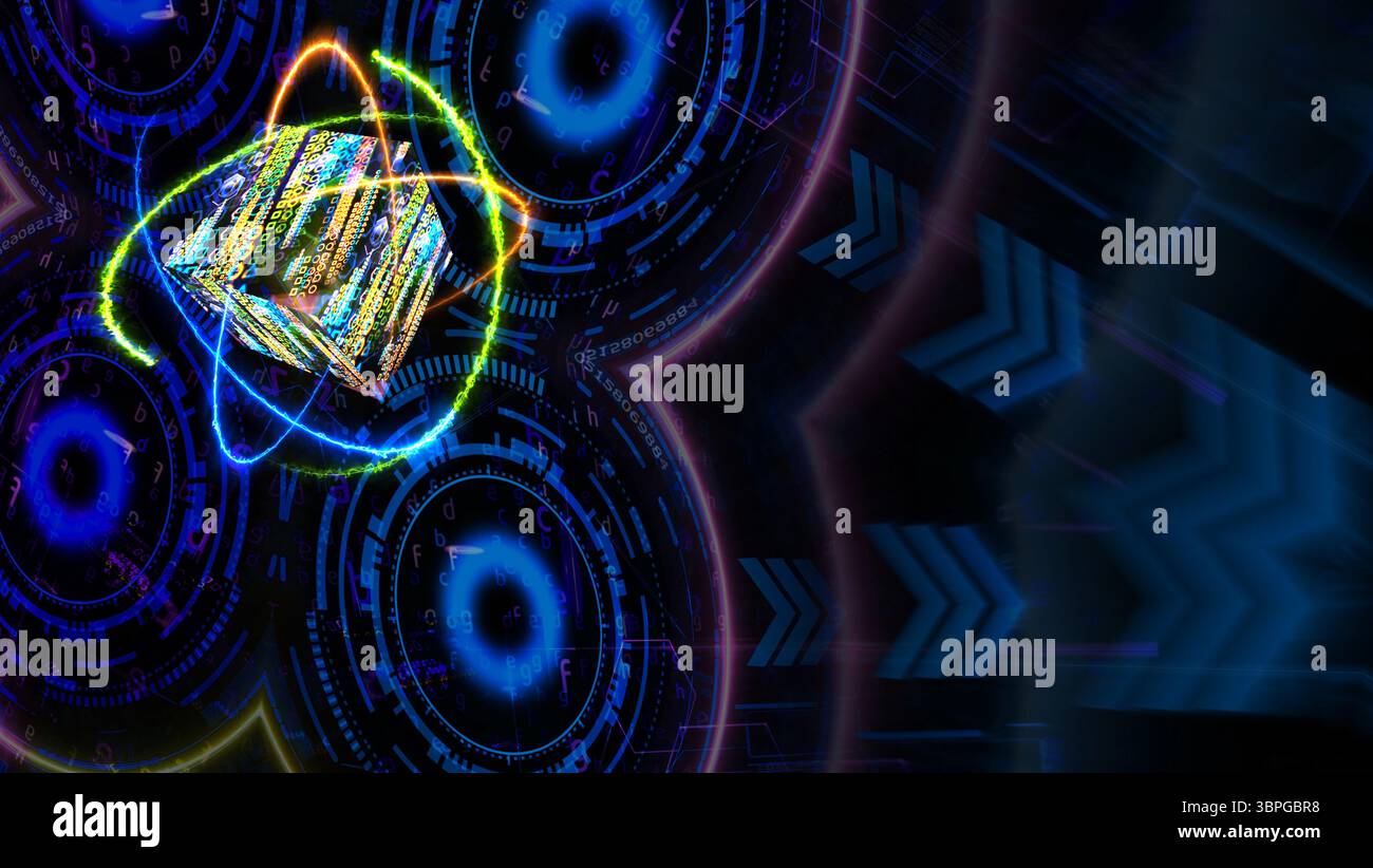 Cube quantum computer data futuristic hi-res stock photography and ...