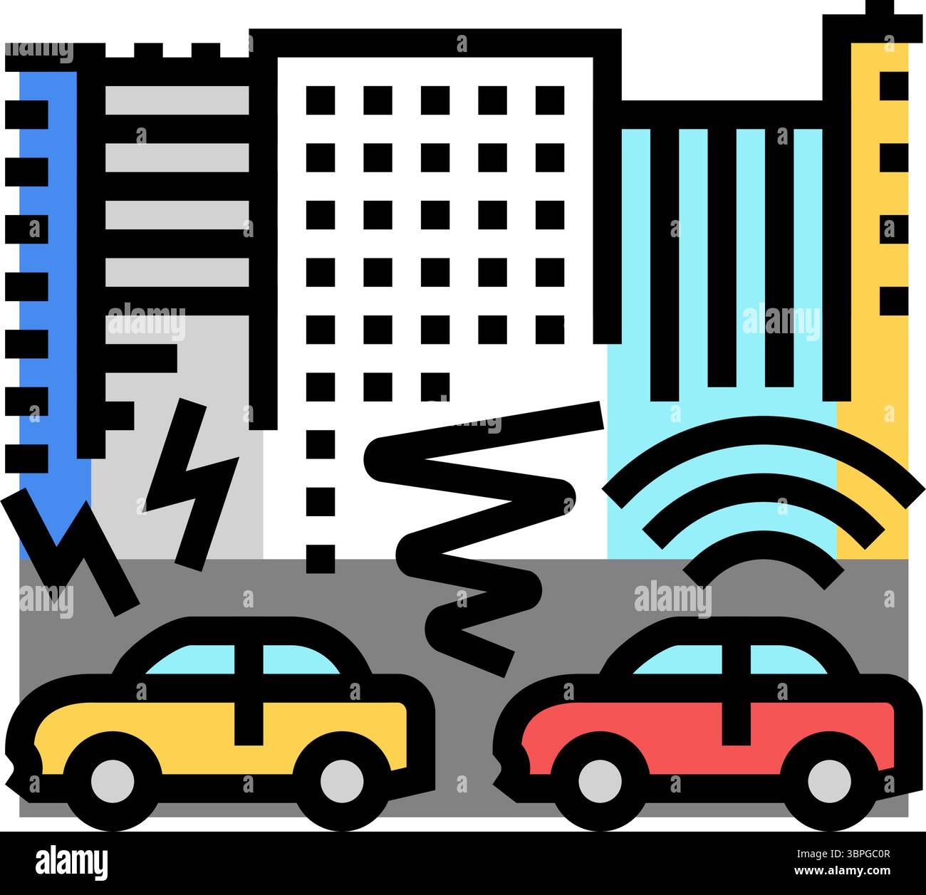 car horn blaring noisy city street color icon vector illustration Stock ...