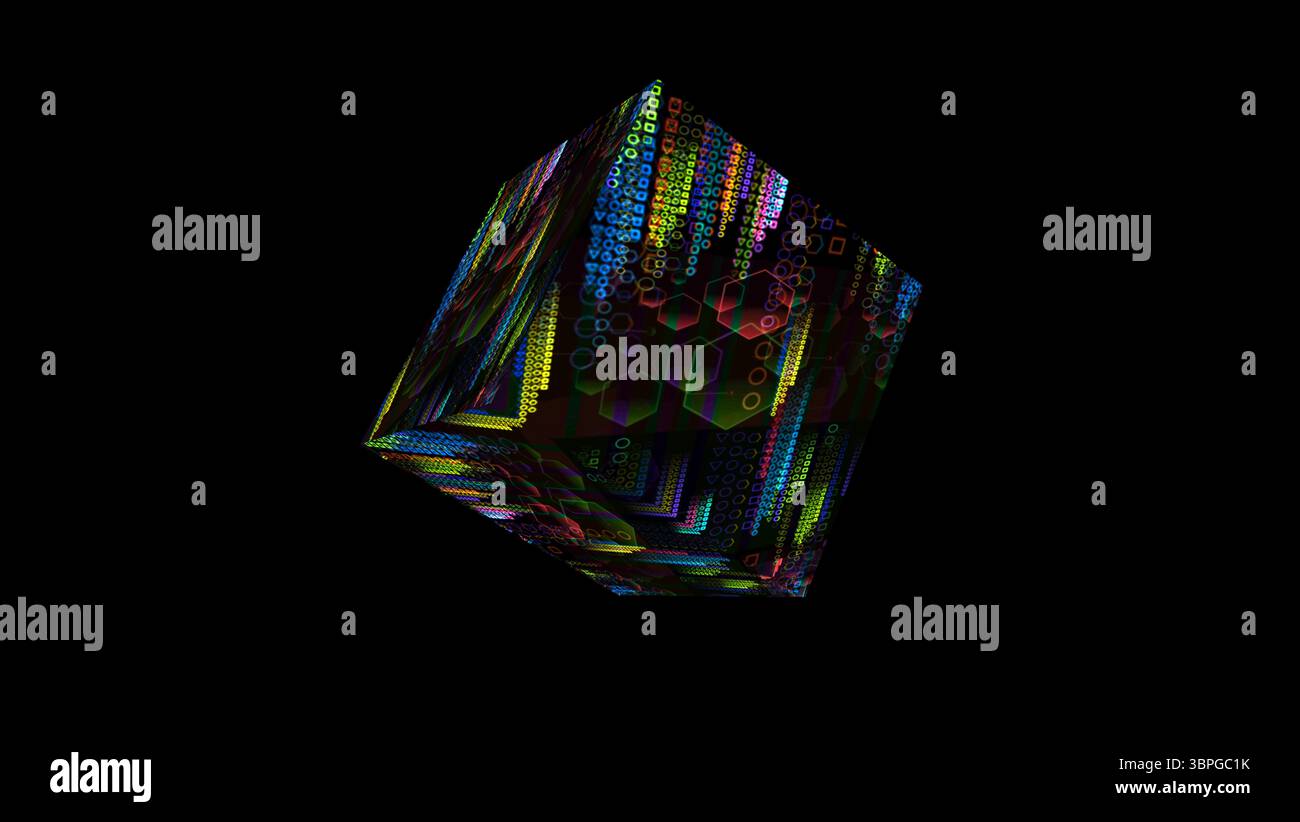 Quantum computer core abstract futuristic technology digital layer dimension holographic process ...