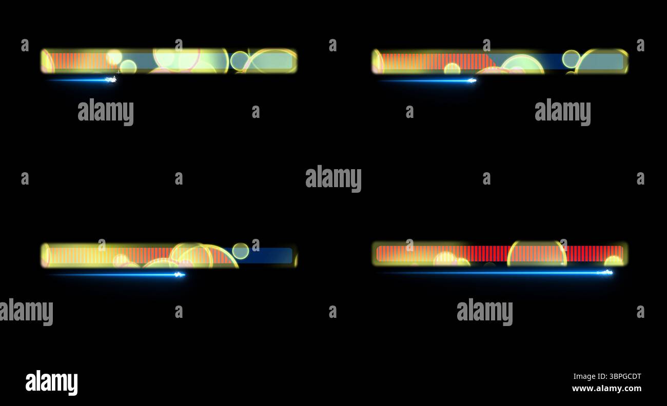 Progress bar four pagkage with laser shoot animation loading bar red fill tone motion on blur ...
